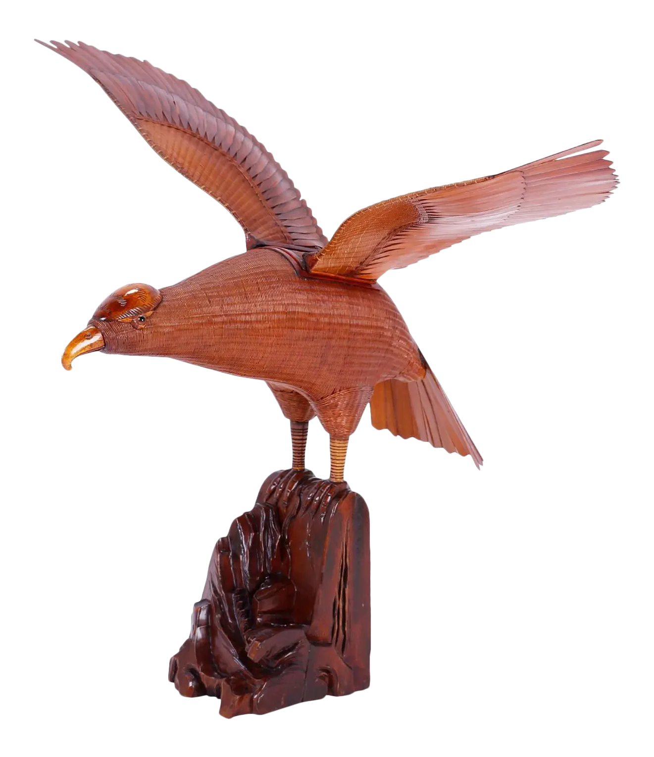 Wicker Bird Sculpture | Chairish