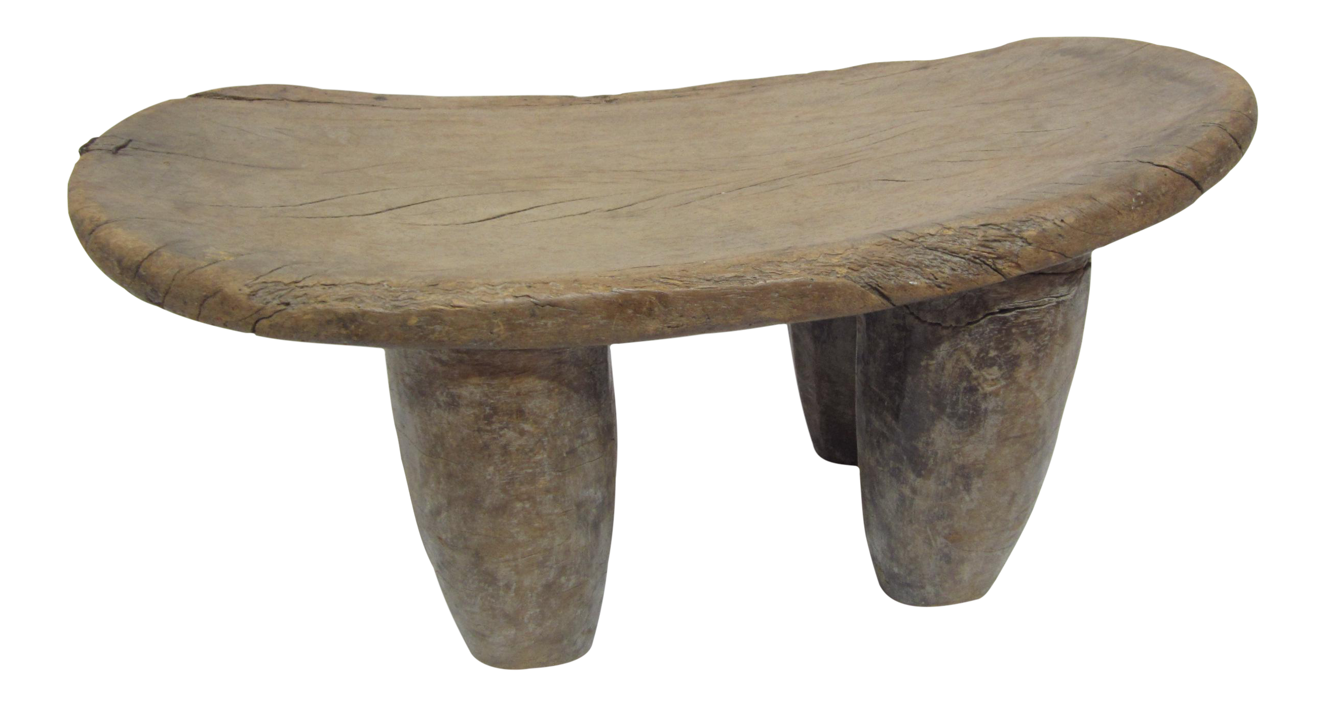 Rustic Carved Wood Stool | Chairish