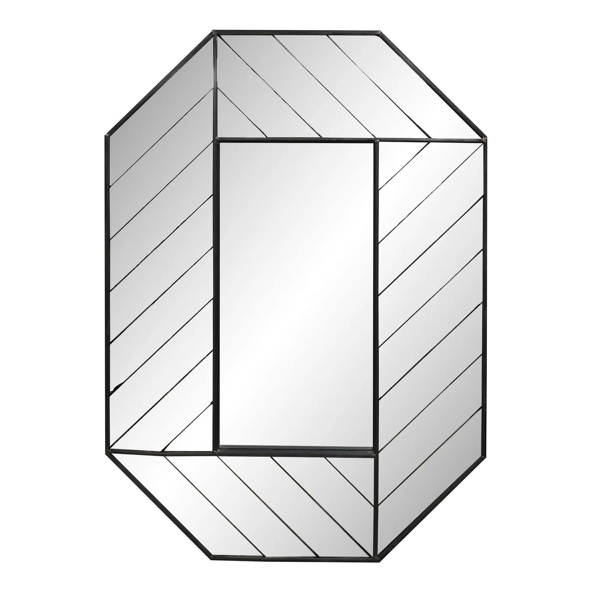 1970's Retro Carver's Guild Mirror With Herringbone Pattern, "Signed ...
