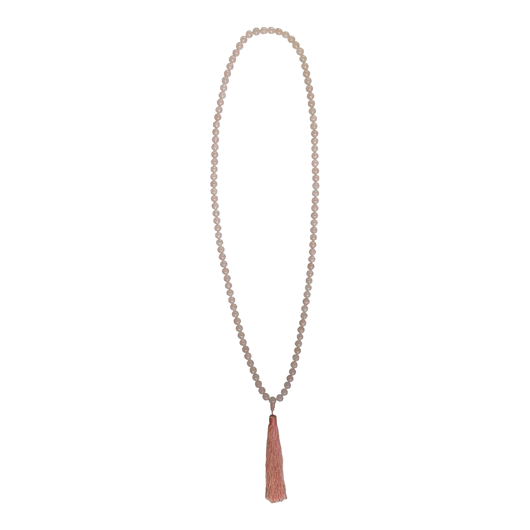 Long Natural Light Pink Stone Beads Hand Rosary Praying Chain | Chairish