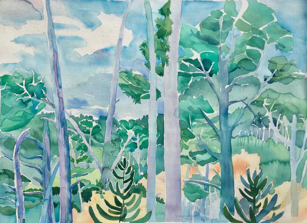 'Overlooking the Meadow' by Robin Gregory, 1981 | Chairish