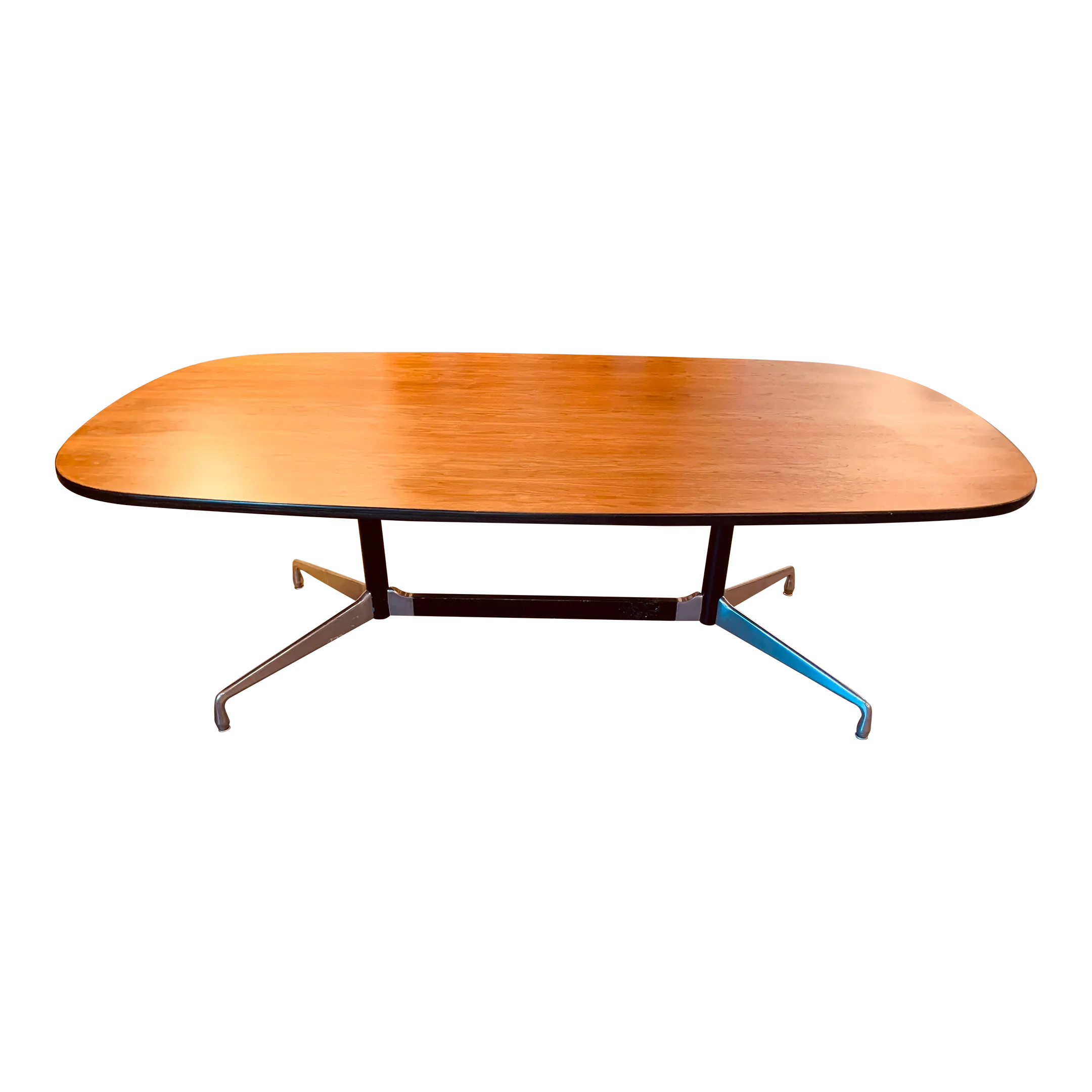 Late 20th Century Eames Race Track Dining Table in Walnut | Chairish