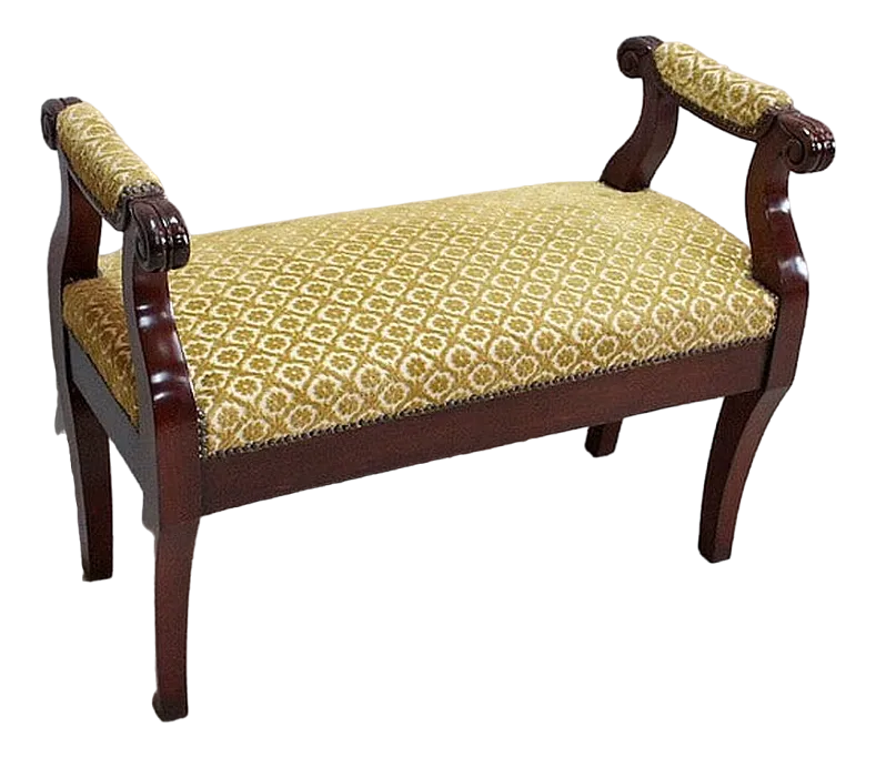 Small 19th Century Restoration Middle Bench | Chairish