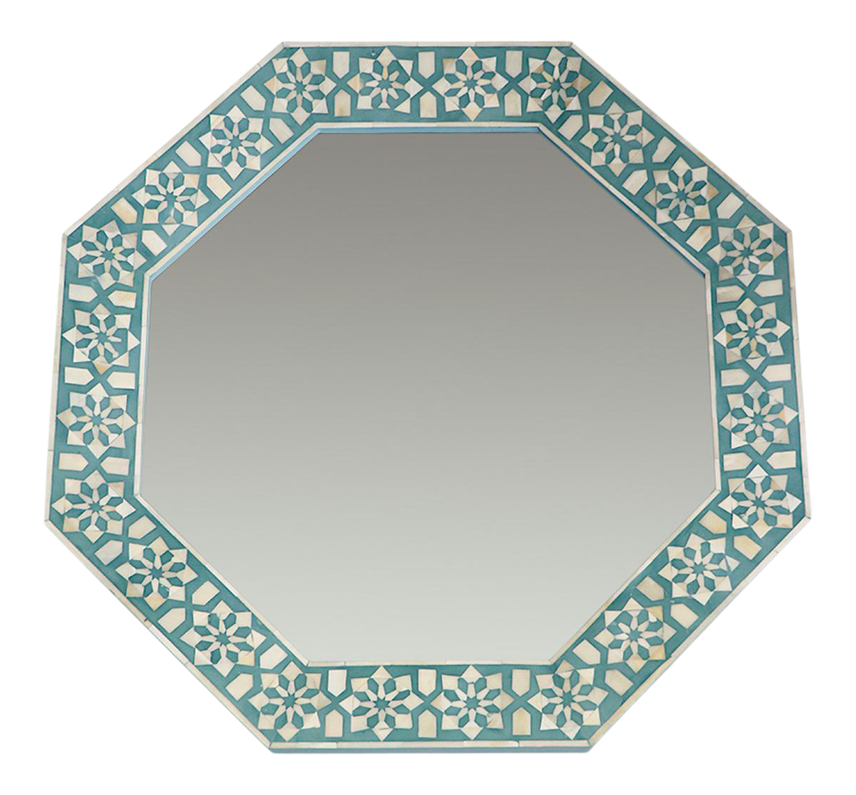 Turquoise Bone Inlay Mirror | Chairish