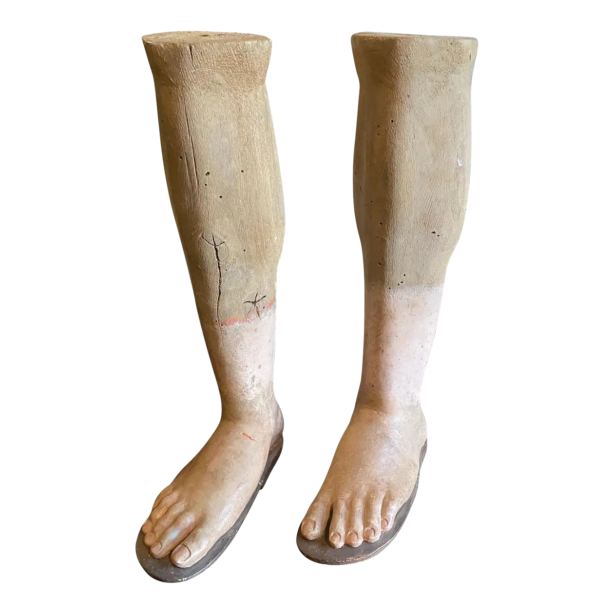 Mid-19th Century Hand-Carved and Lacquered Wood Italian Feet - a Pair ...