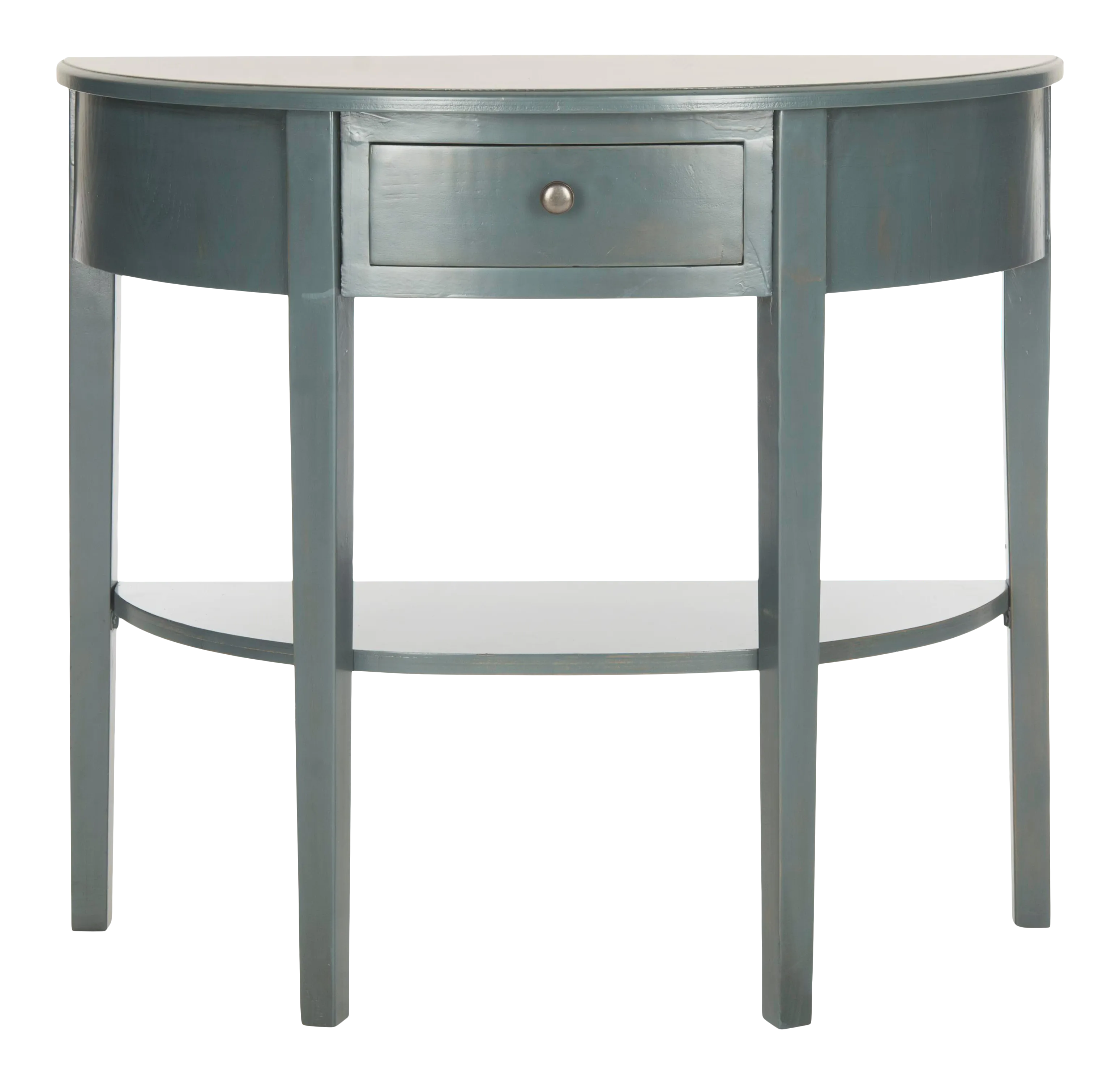 Half Round Console in Steel Teal | Chairish