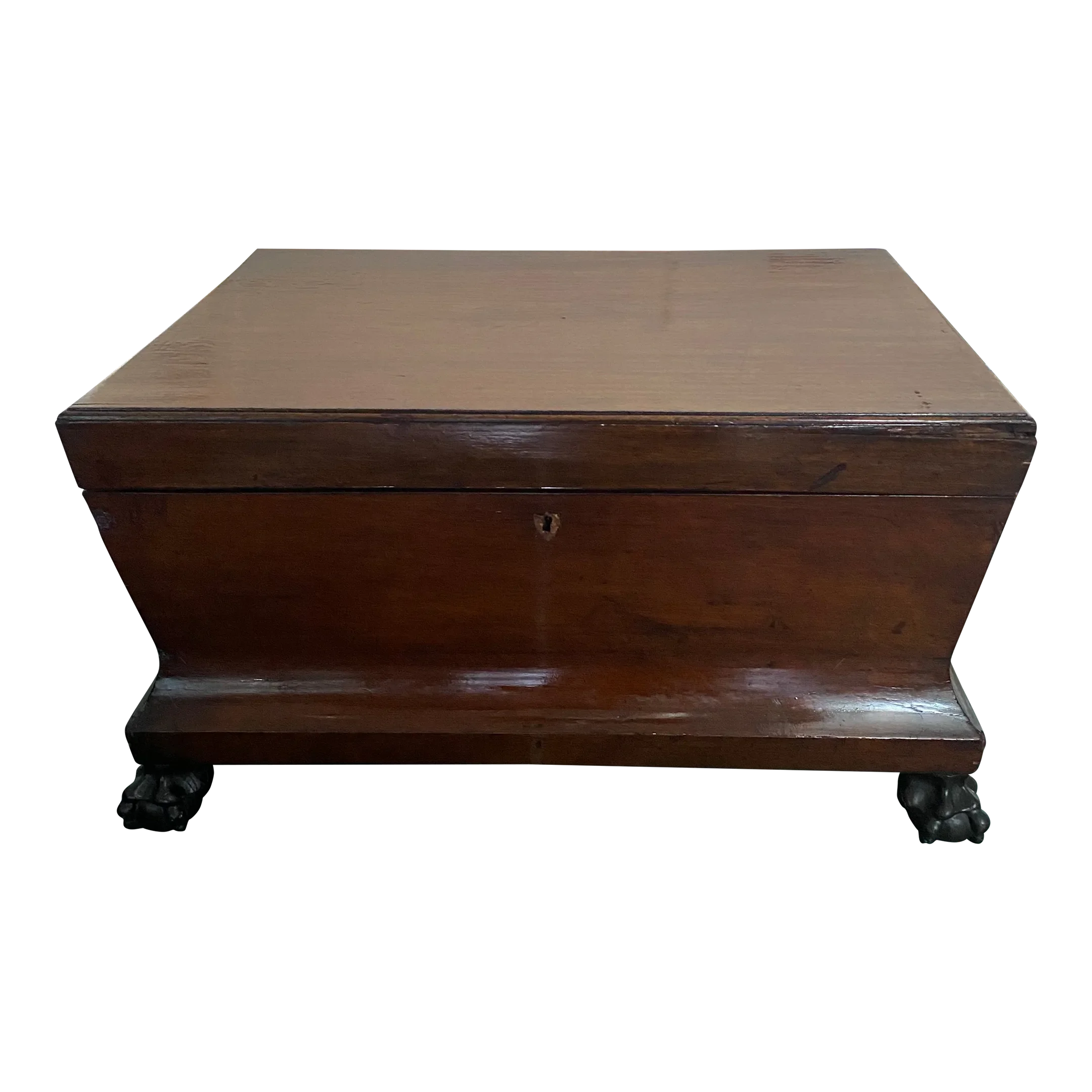 Early 1900s Large Antique Mahogany Trunk | Chairish