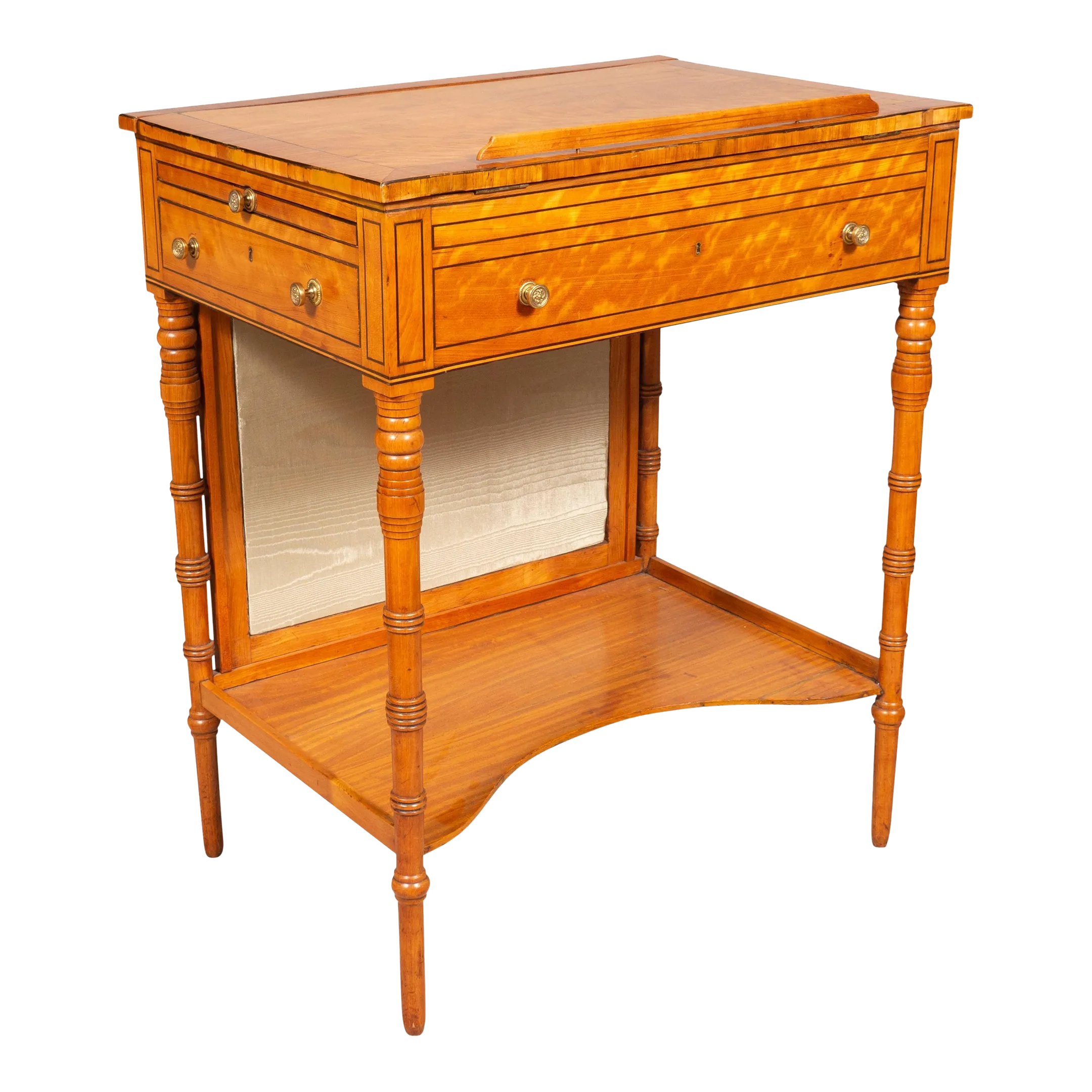George III Satinwood And Tulipwood Work Table | Chairish