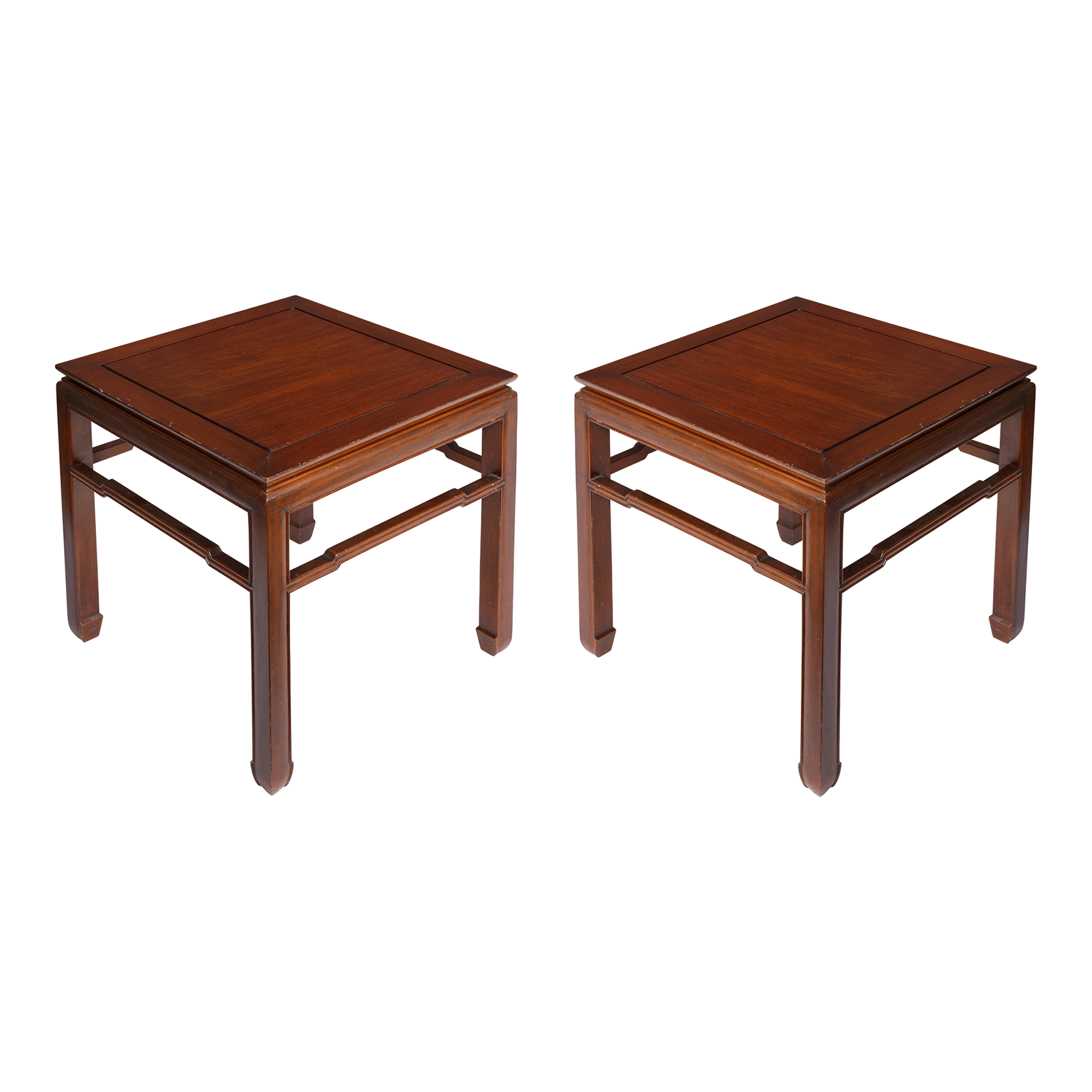 Late 19th Century Pair of Chinese Hongmu Wood Low Tables | Chairish