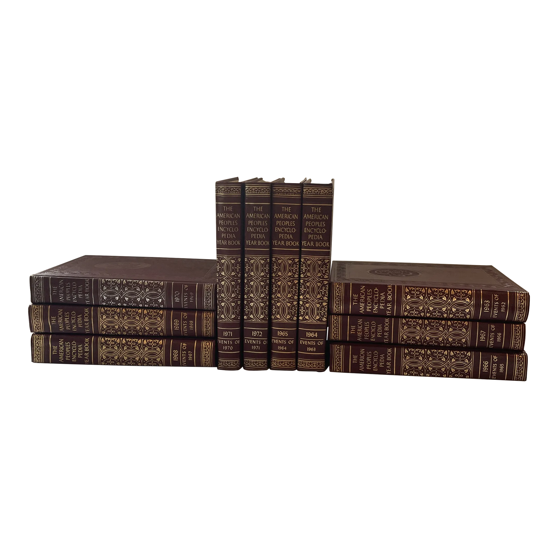 Vintage Gilt Leather Bound Books Library Collection Set of 10 | Chairish