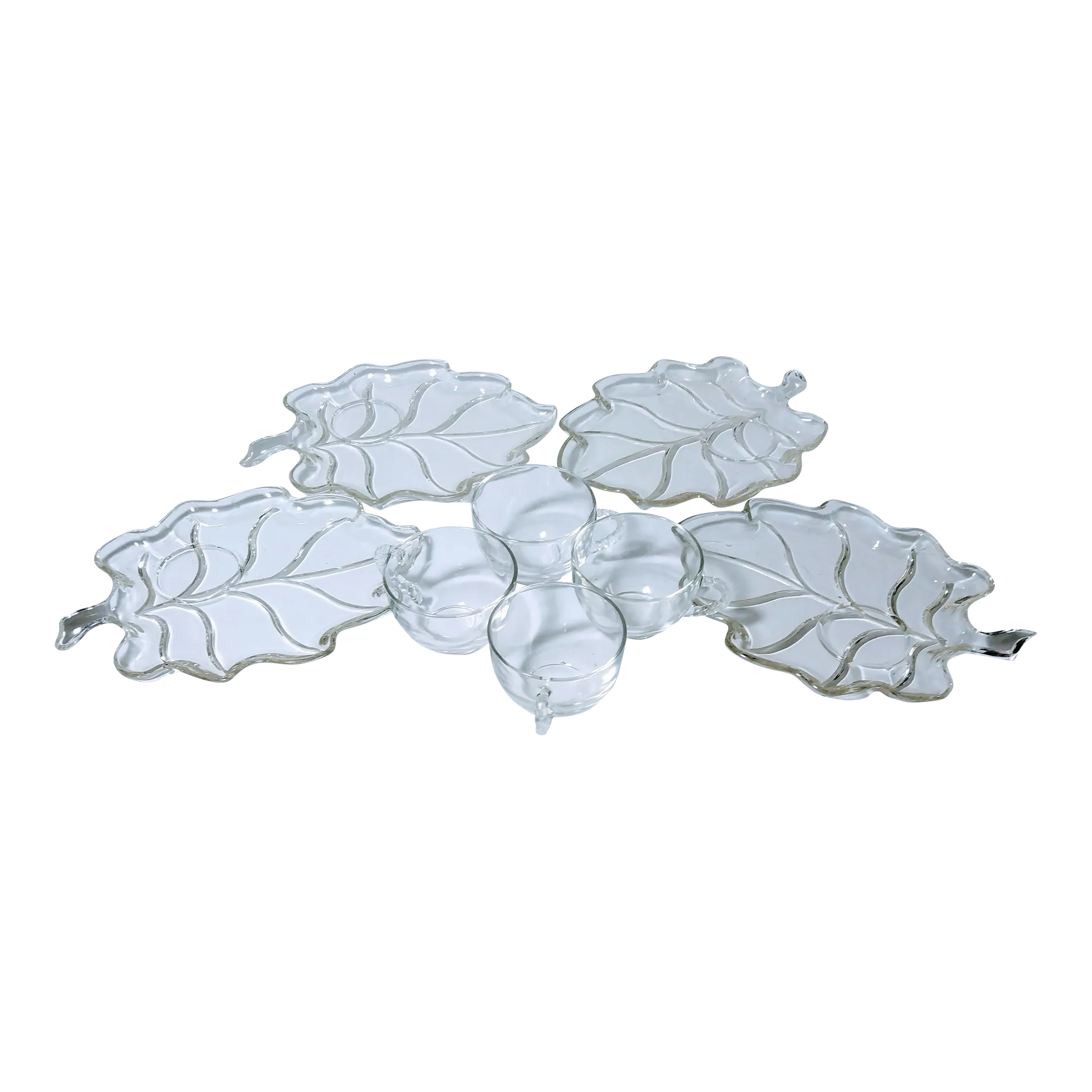 1940s Hazel Atlas Leaf Snack Set- 8 Pieces | Chairish