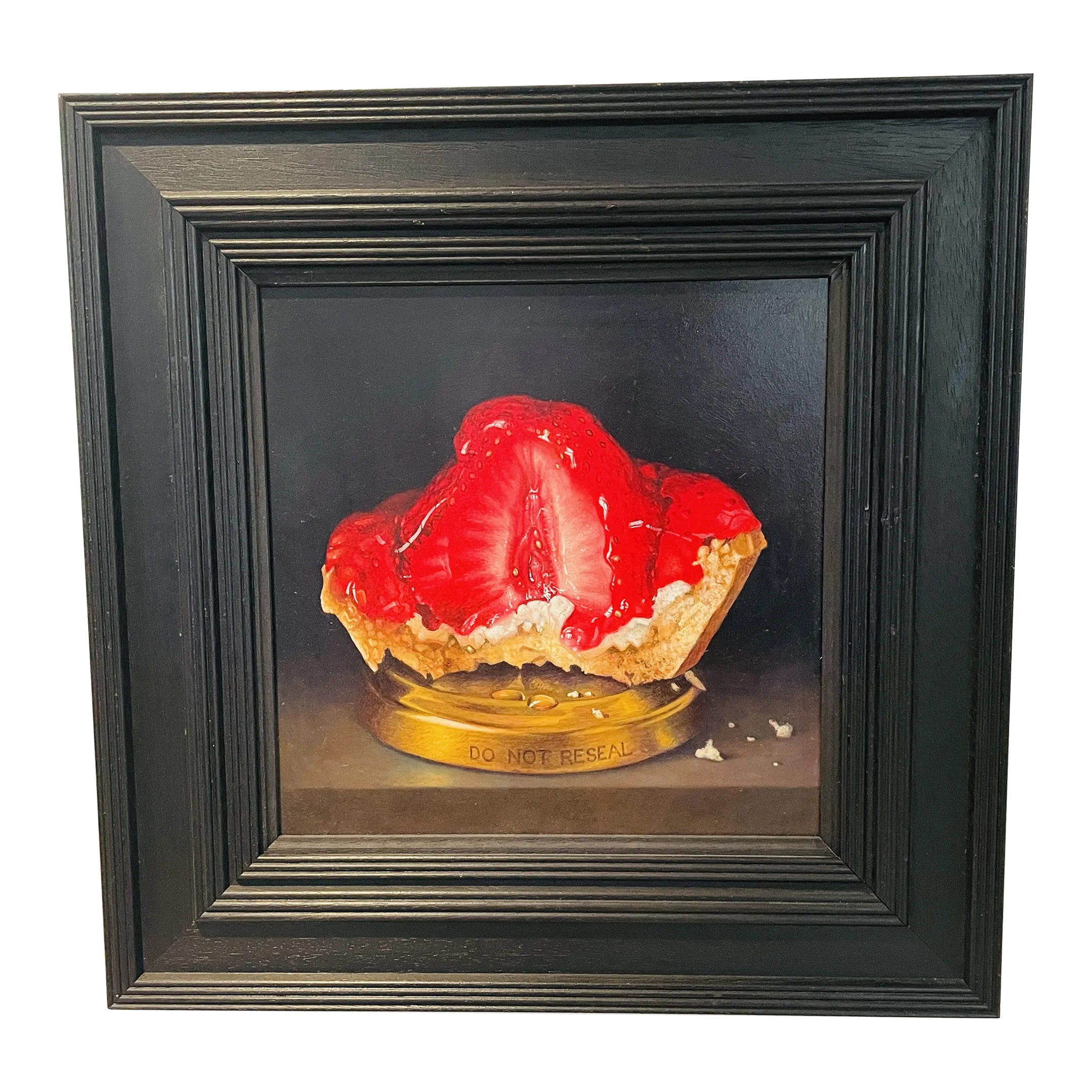 1970s Mid-Century Photorealist Still Life Oil Painting of a Strawberry ...