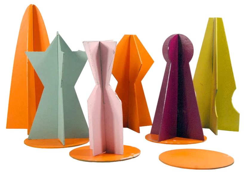 Postmodern Spatial Cardboard Forms, 1980s, Set of 10 | Chairish