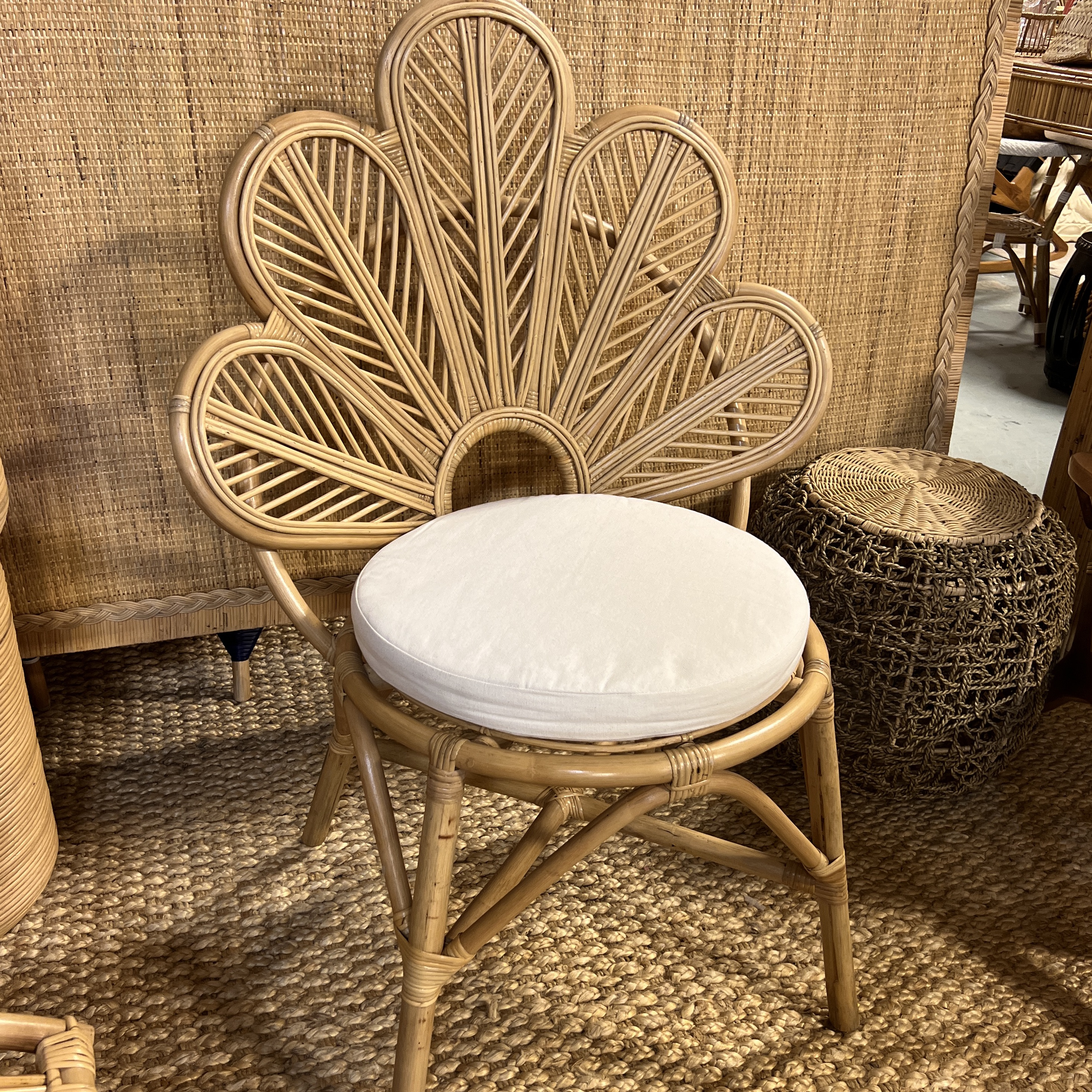 Rattan Bamboo Flower Chair Chairish