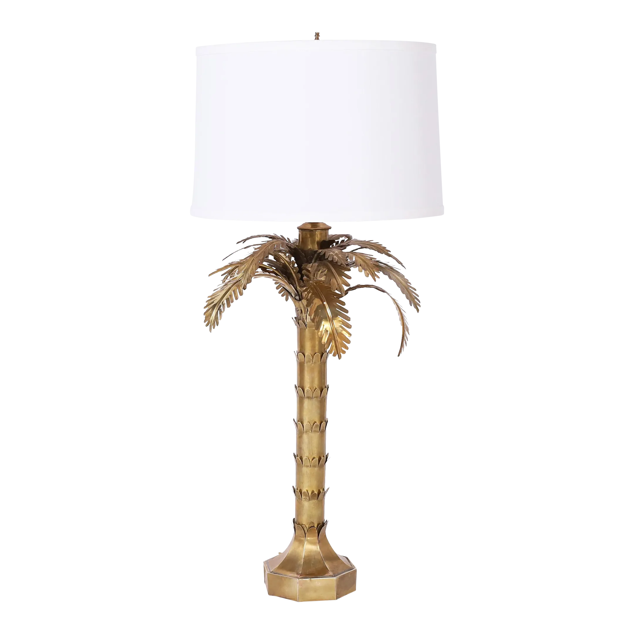 Mid Century Brass Palm Tree Table Lamp | Chairish