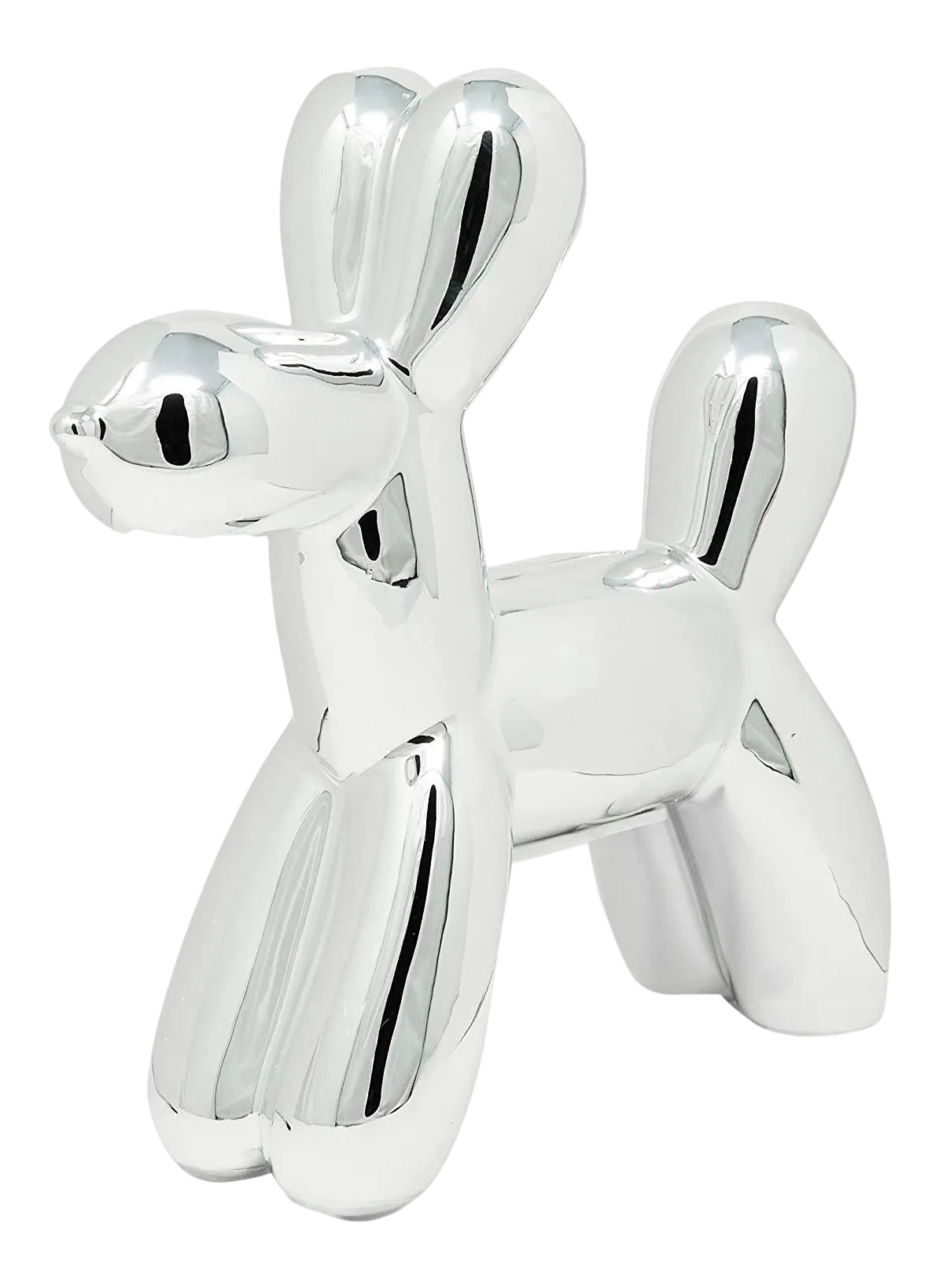 Interior Illusions Plus Silver Mini Balloon Dog Bank - 7.5" Tall | Chairish
