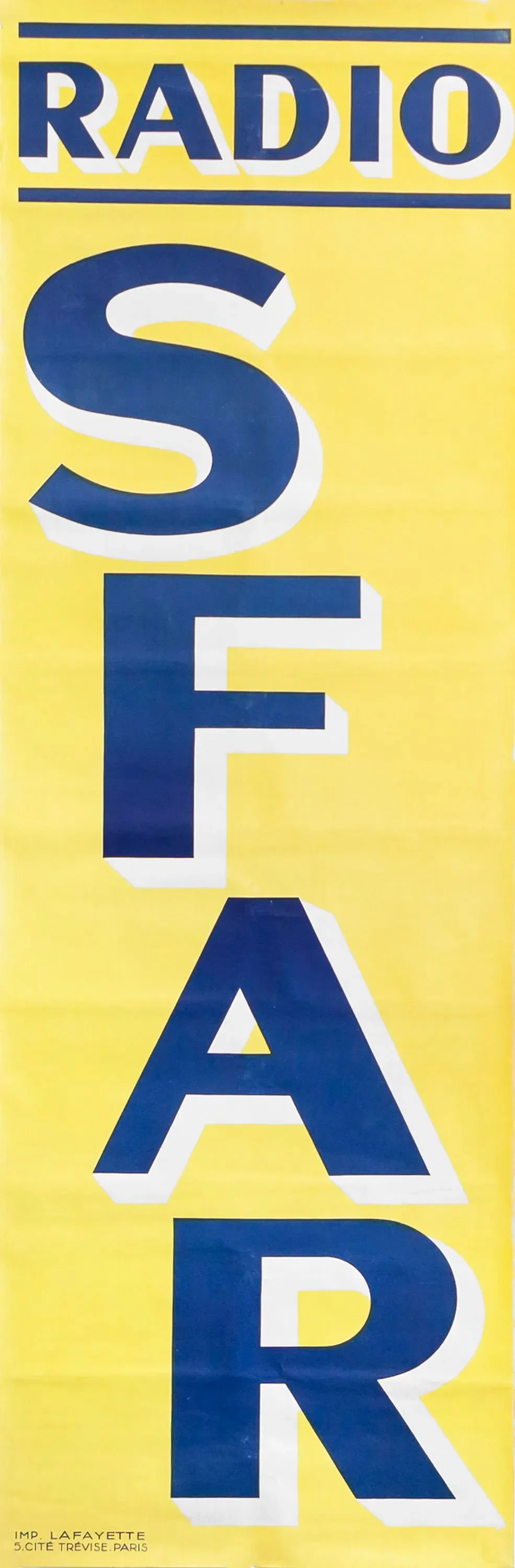 1940s Original French Typography Poster, Radio Sfar | Chairish