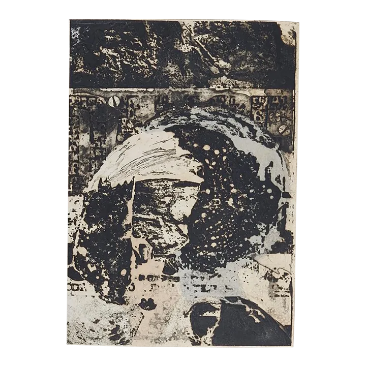 1963 Abstract Etching by Laura Volkerding | Chairish