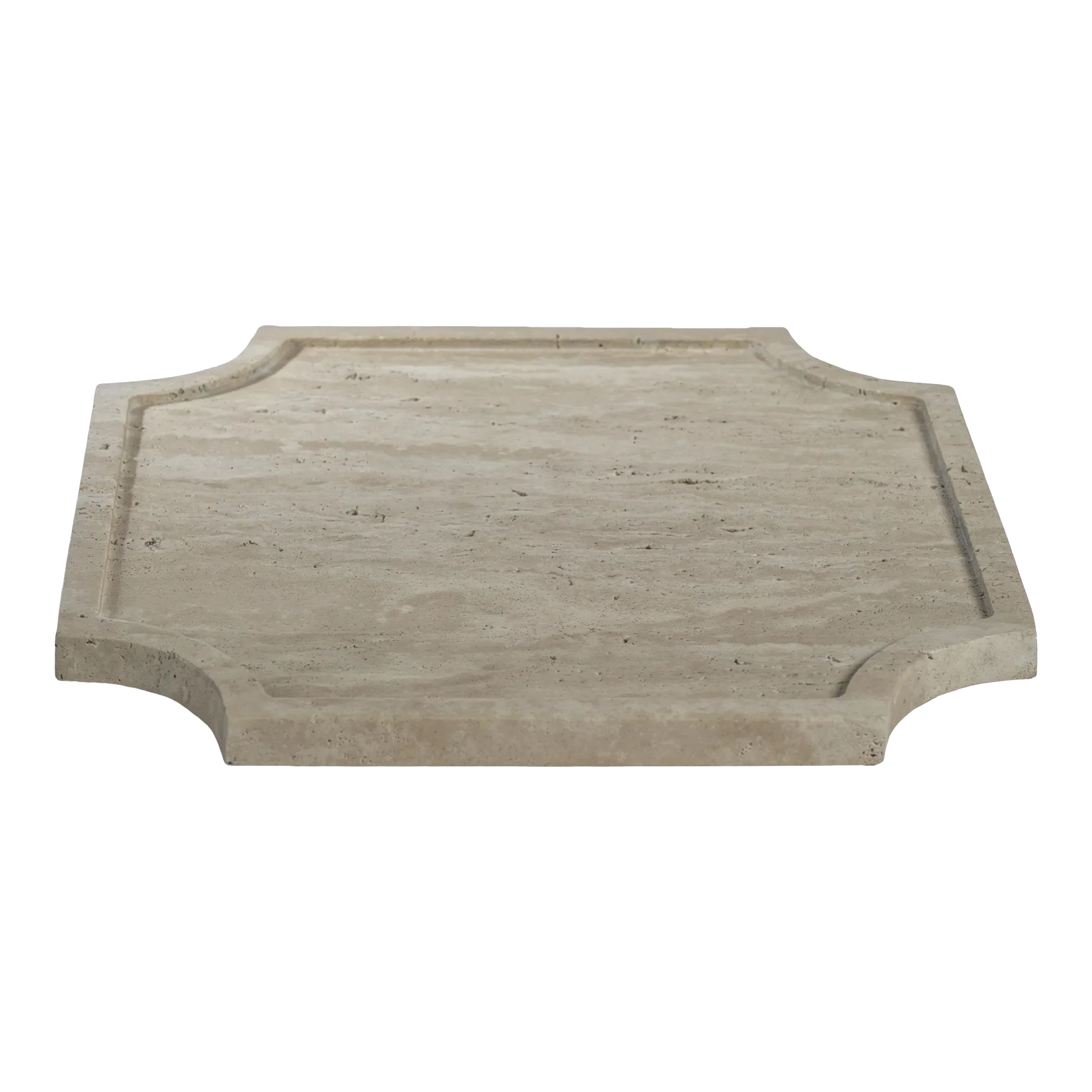 Zahava Travertine Stone Tray, Large | Chairish