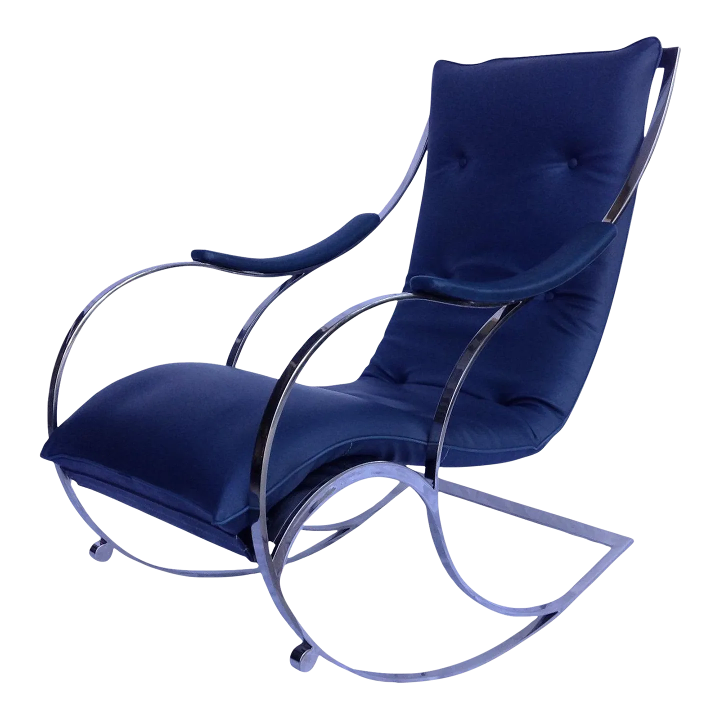 C.1960's Vintage Milo Baughman Chrome Rocking Chair With Magnetic ...