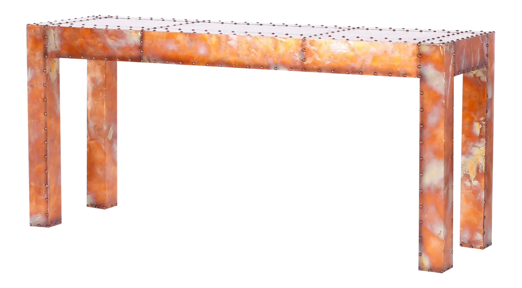 Burnished Copper Console Table | Chairish