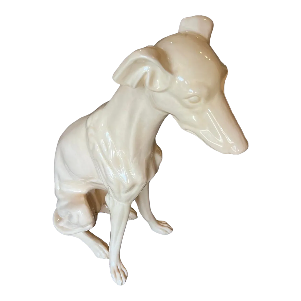 Mid Century Modern Ceramic Greyhound Dog Statue | Chairish