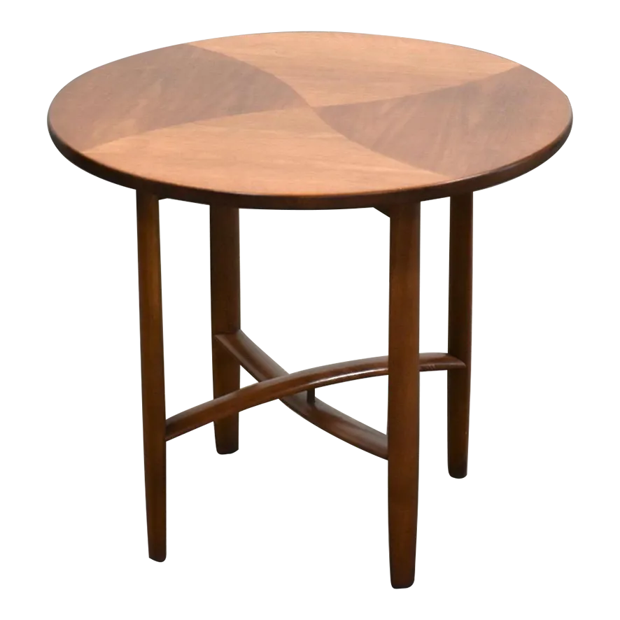 1960s Barney Flagg for Drexel Parallel Round End Table | Chairish