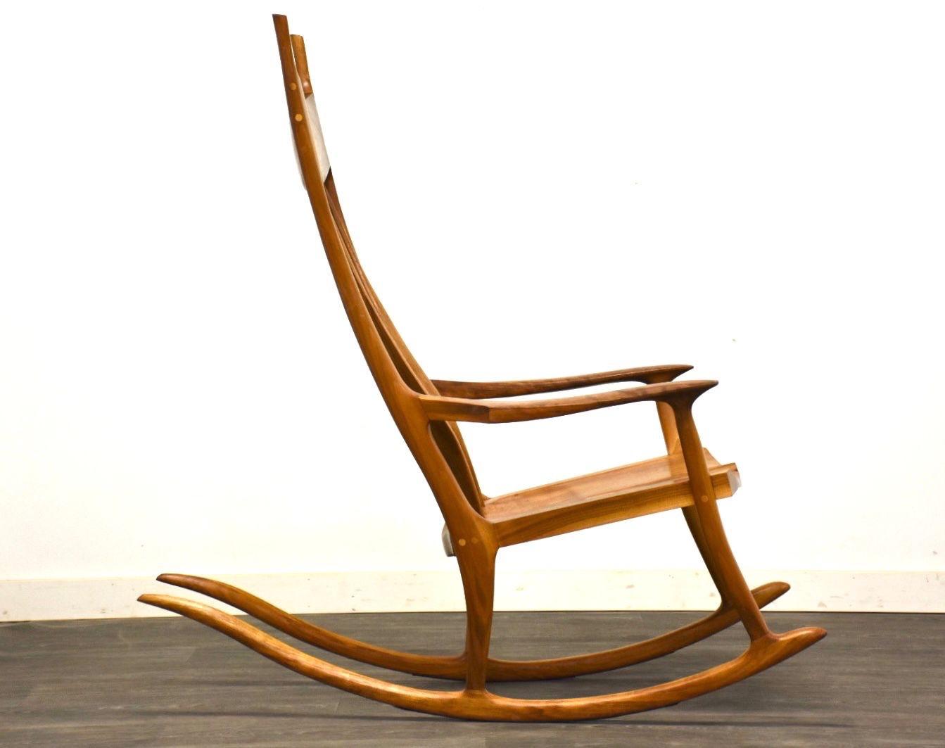 Modern Walnut Sam Maloof Style Rocking Chair