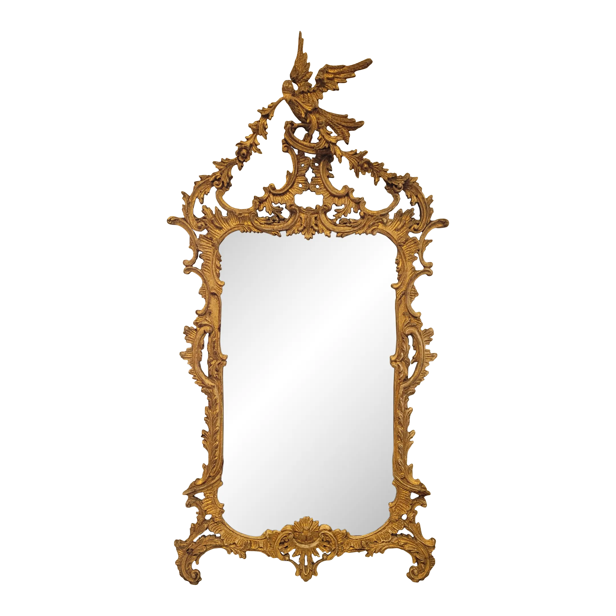 Large 1960s Italian Rococo Style Chippendale Mirror | Chairish