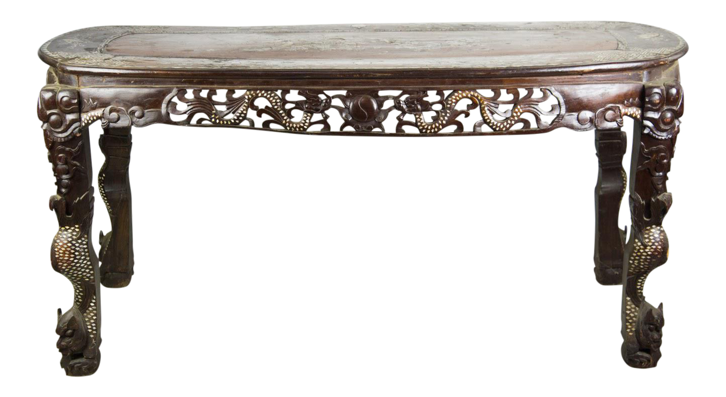 Early 20th Century Chinese Hand-Carved Table | Chairish