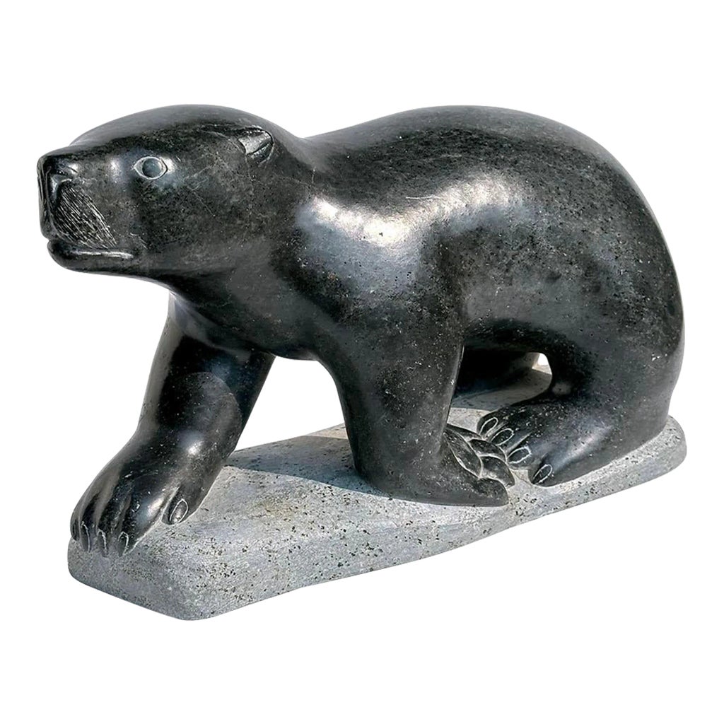 1980s Thomassie Tookalook Inuit Carved Soapstone Large Polar Bear ...