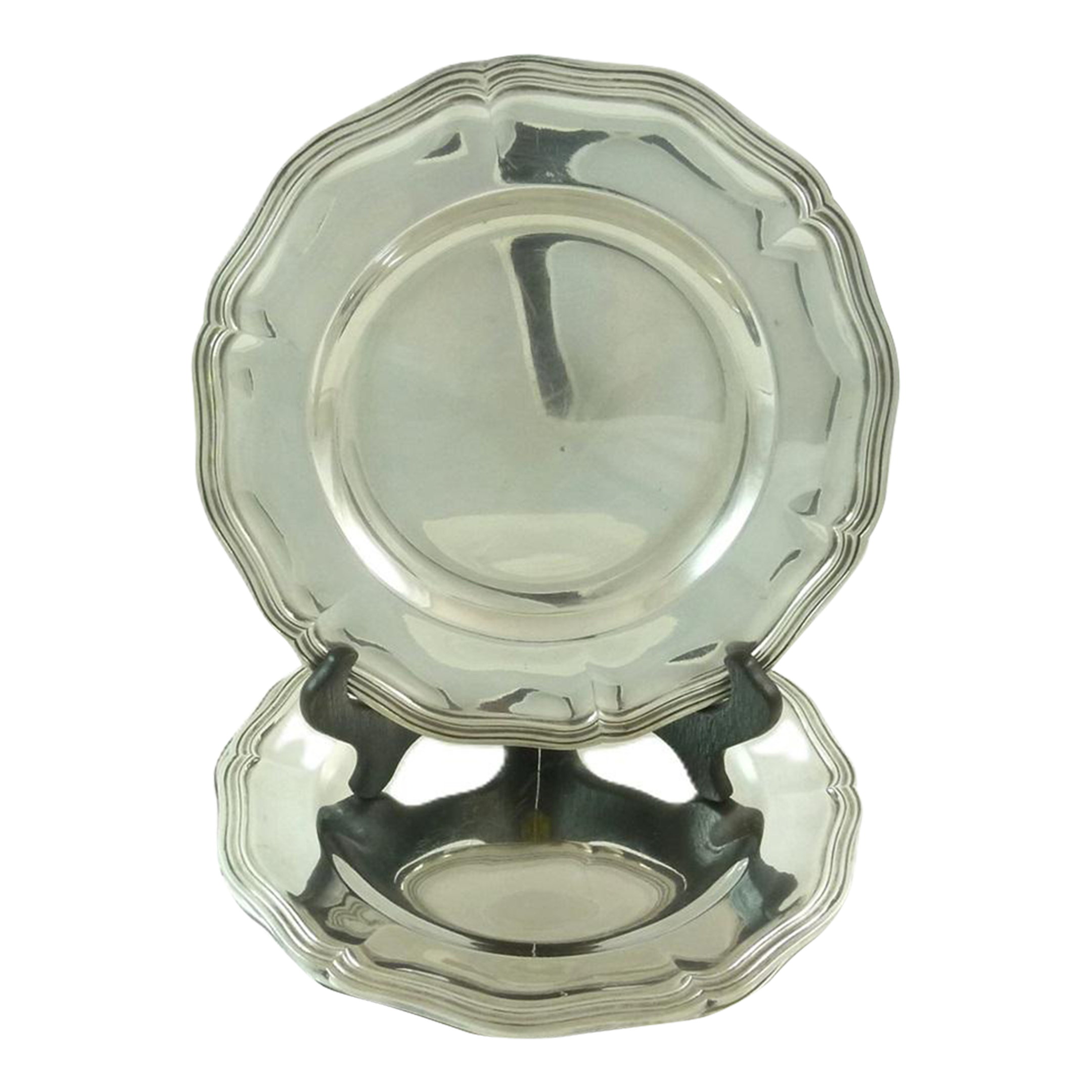 1930s Christofle Silver Plate Service Trays or Plates, Set of 4 Service ...