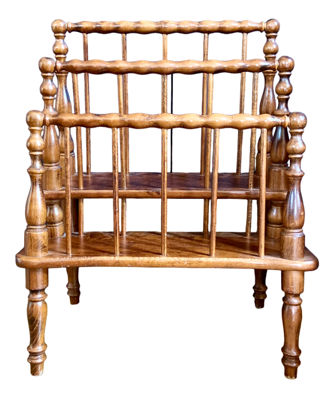 Wooden Canterbury Magazine Rack, 1890s | Chairish