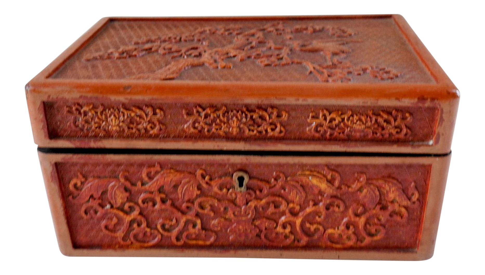 Vintage Chinese Lacquer Box | Chairish