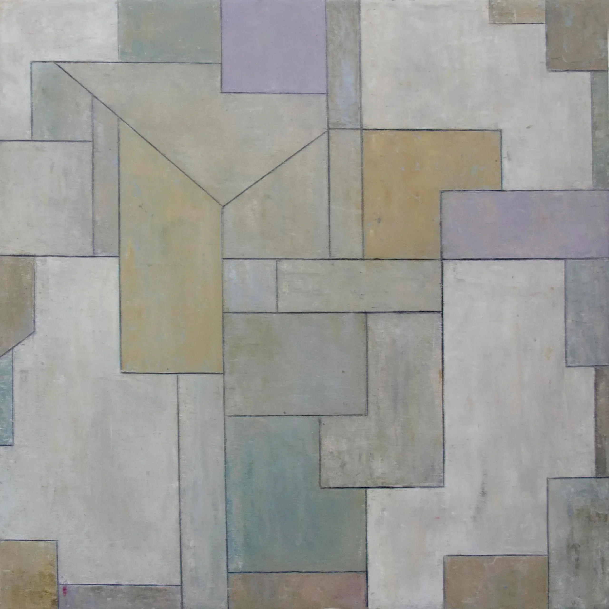 Geometric Abstract Contemporary Oil Painting by Stephen Cimini | Chairish