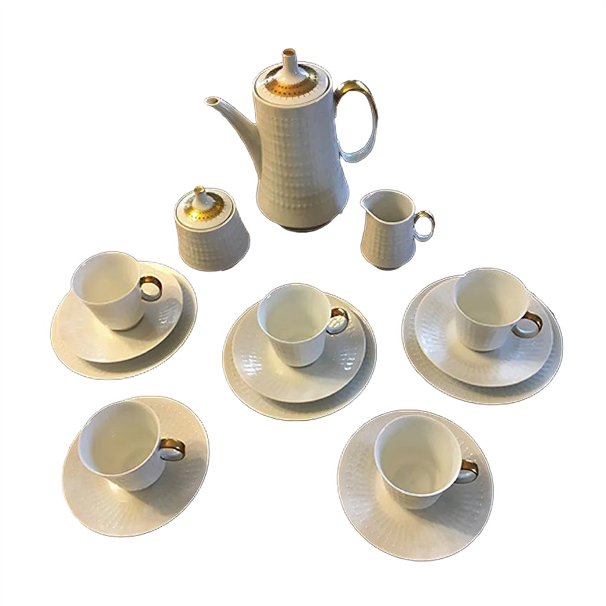 Porcelain Tea Set for 3 People from Hutschenreuther, 1930s, Set of 18 ...