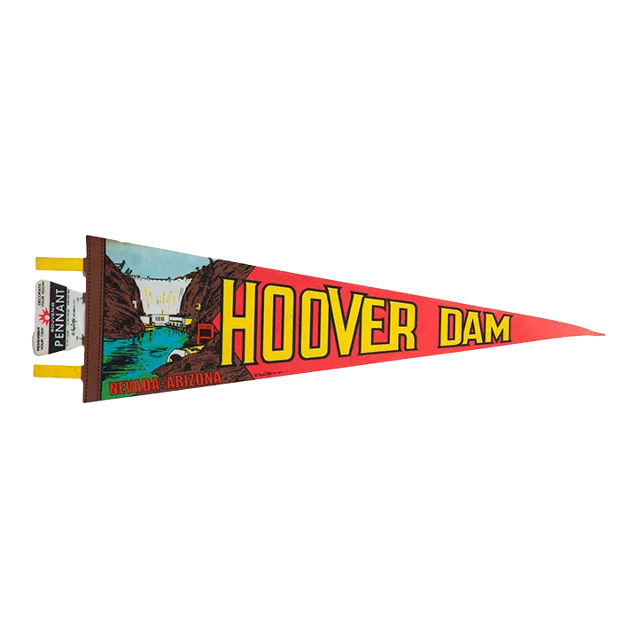 Vintage Hoover Dam Nevada Arizona Felt Flag Pennant | Chairish
