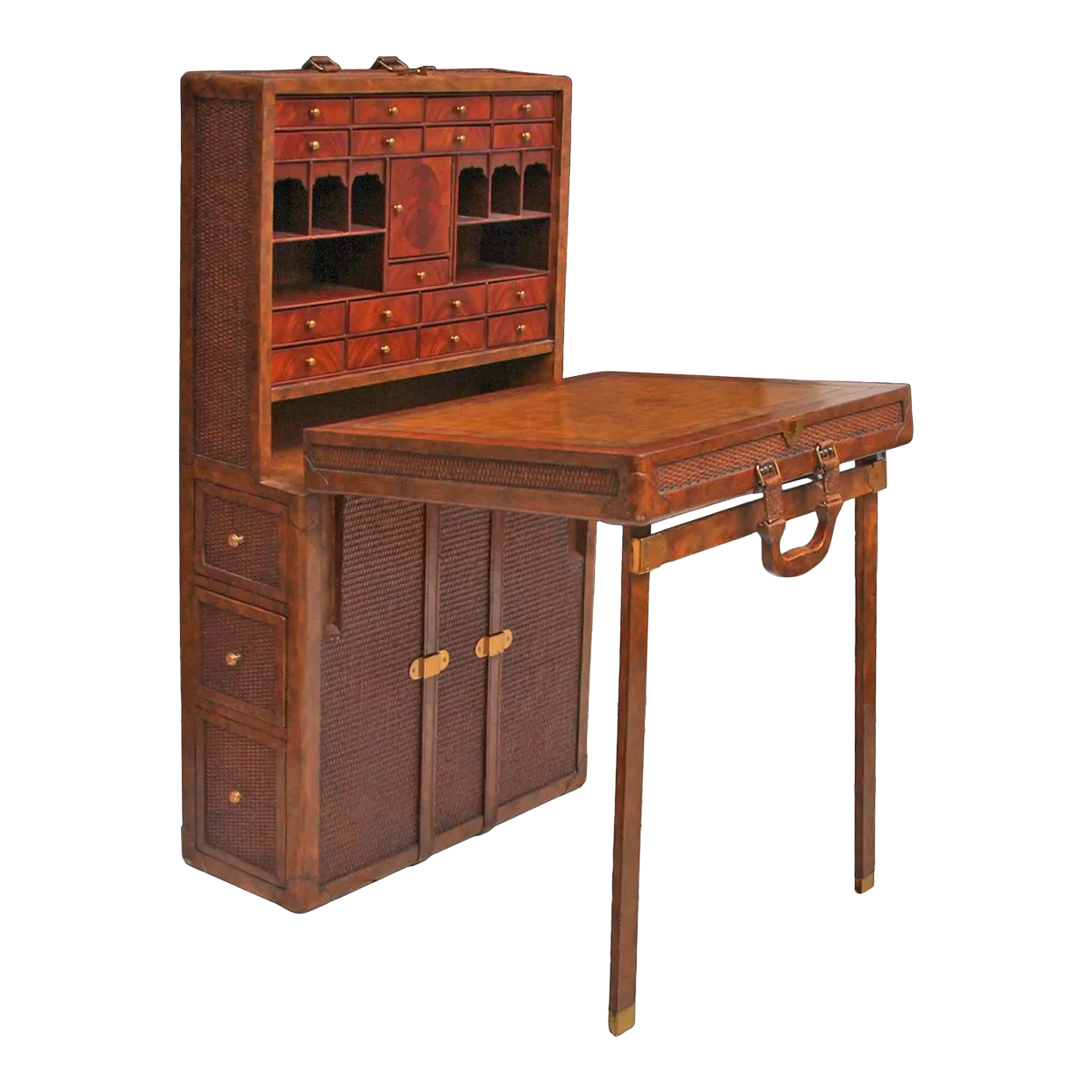 1950s Maitland Smith Vintage Trunk Convertible Fold Out Writing Desk ...