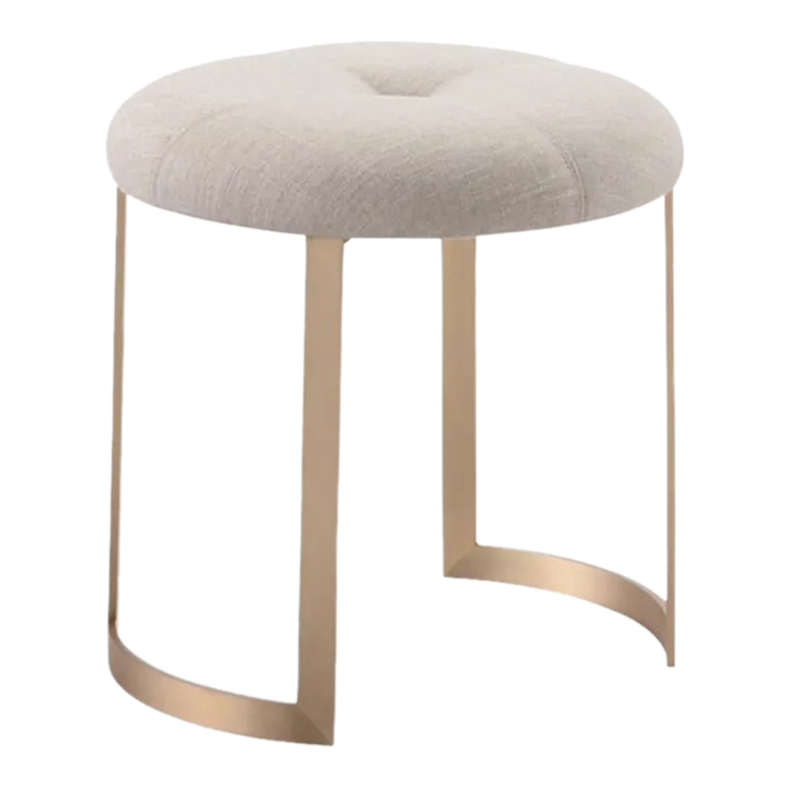 Modern Matte Gold Moon Stool | Chairish