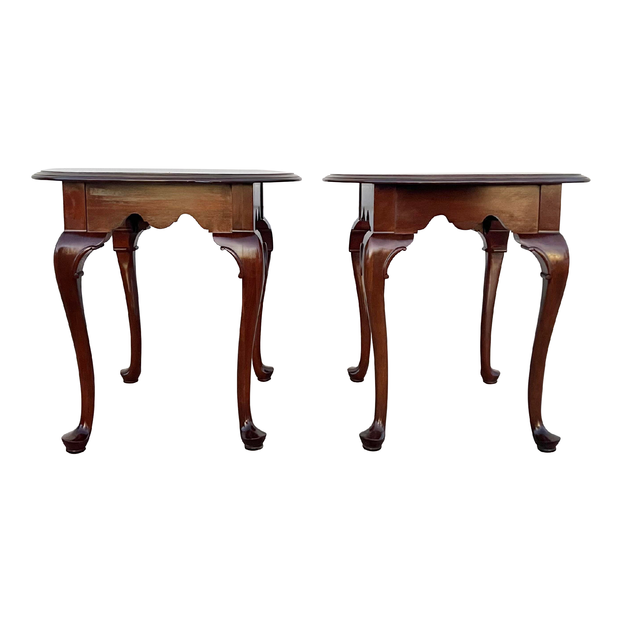 Ethan Allen Georgian Court Oval Side Tables - a Pair | Chairish