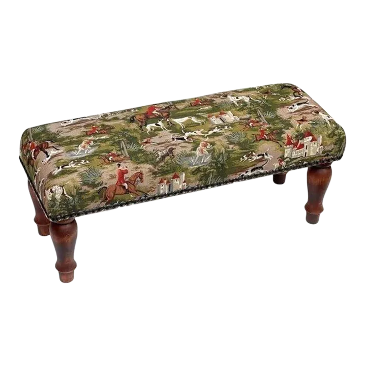 Horses & Hounds Narrow Stool | Chairish