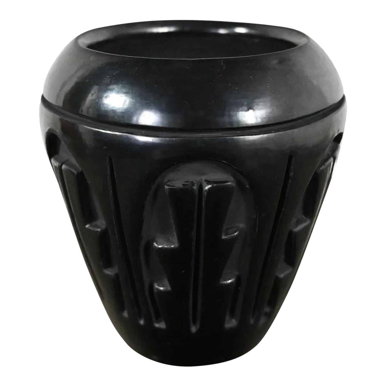 Vintage Native American Black Santa Clara Pueblo Pot by Frances ...