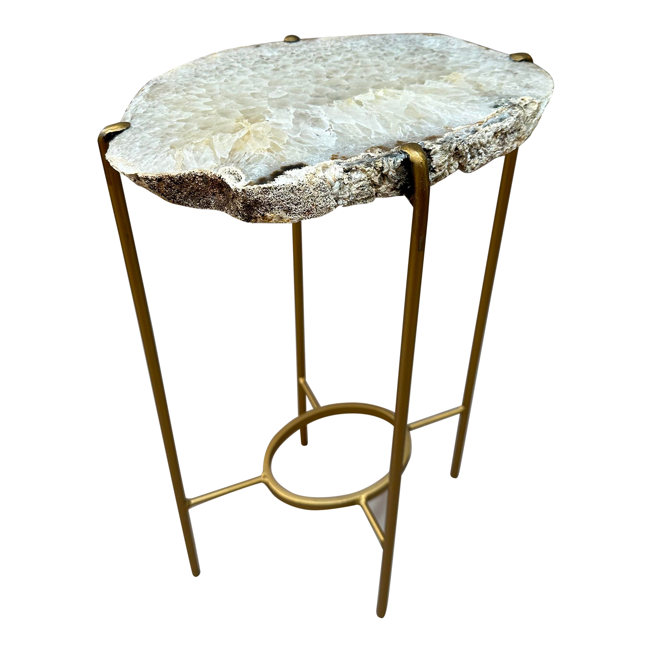 Unusual Modern Handcrafted Geode Drinks Table | Chairish