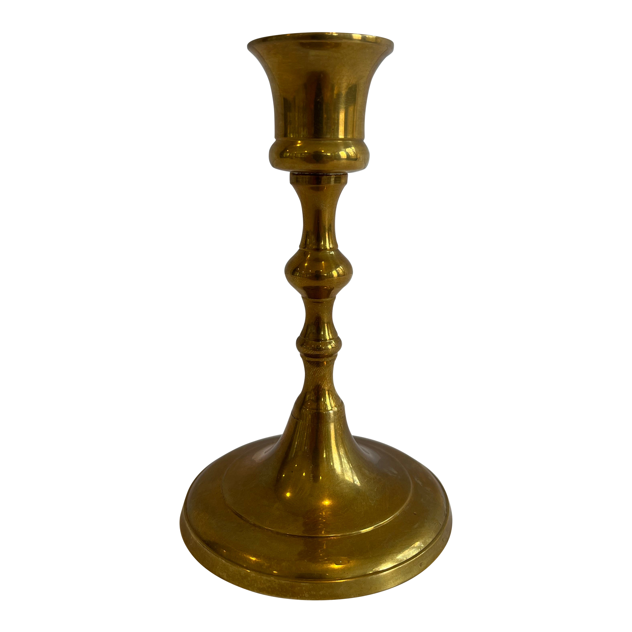 Vintage Cast Brass Candlestick Holder | Chairish