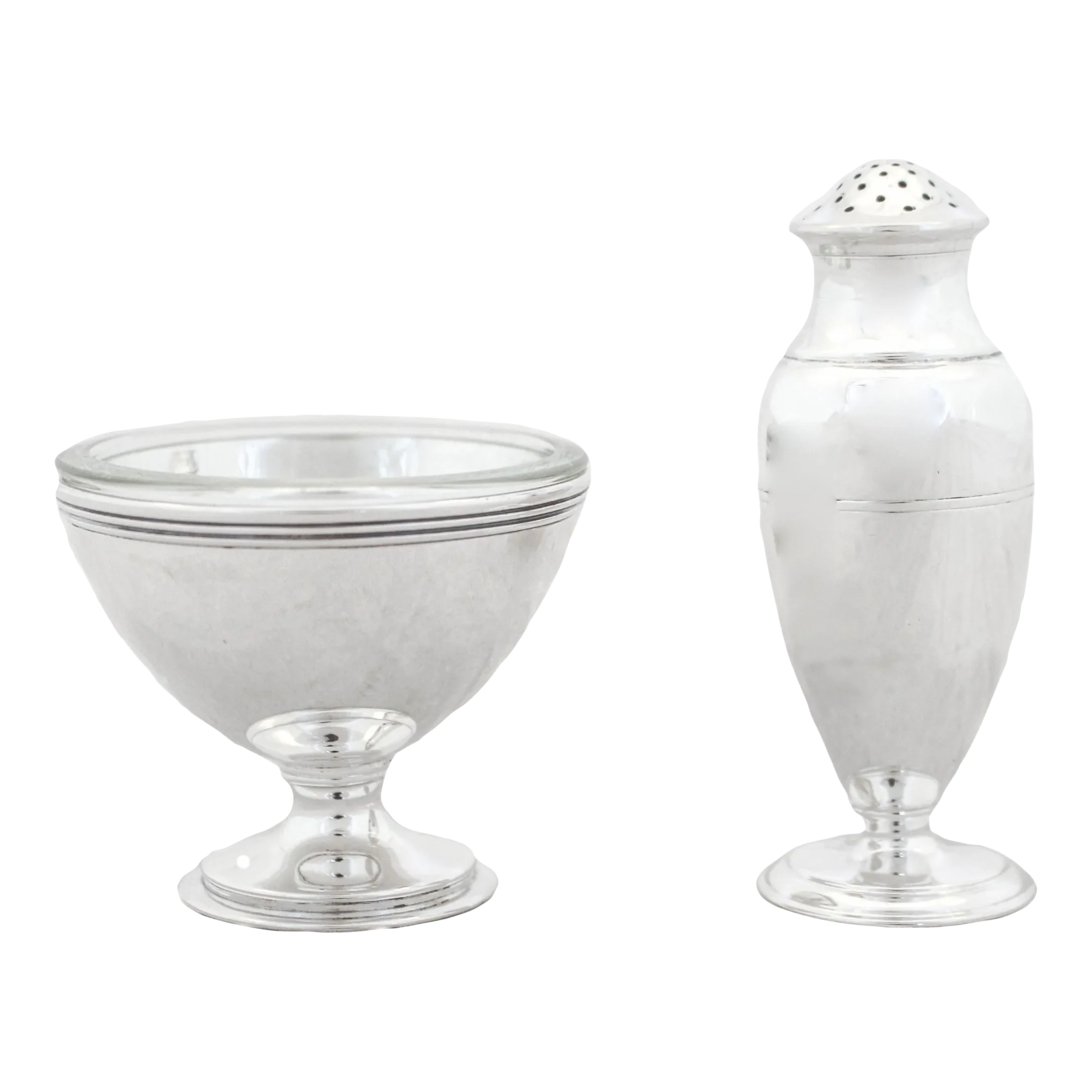 1950s Tiffany Mid-Century Sterling Salt Shaker & Cellar - A Pair | Chairish