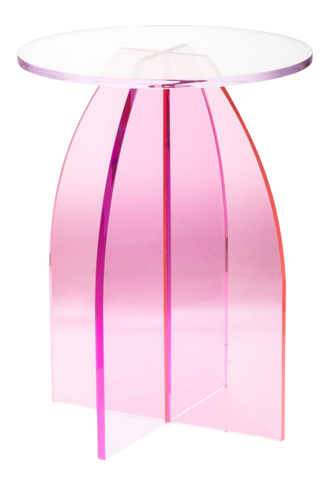 Modern Acrylic Pink Side Table | Chairish