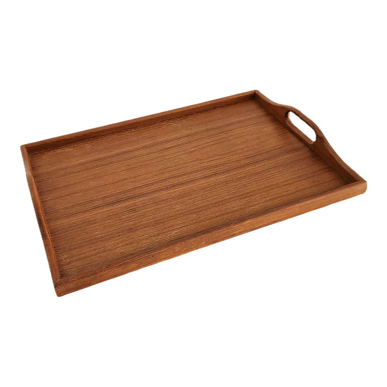 1970s Teak Wood Tray With Handles | Chairish