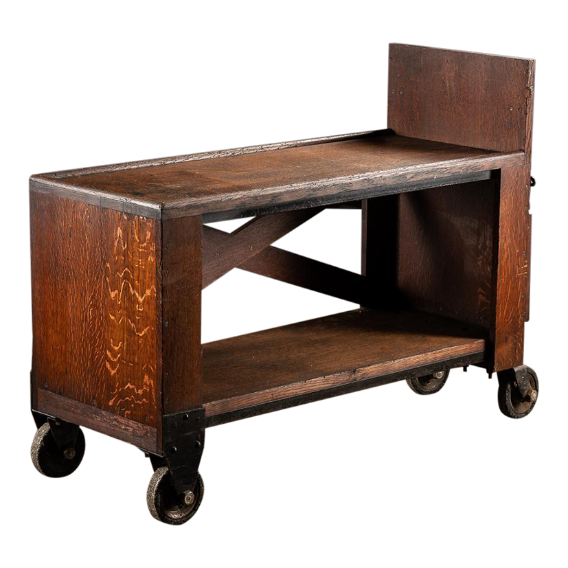 1920s Wooden Library Cart | Chairish
