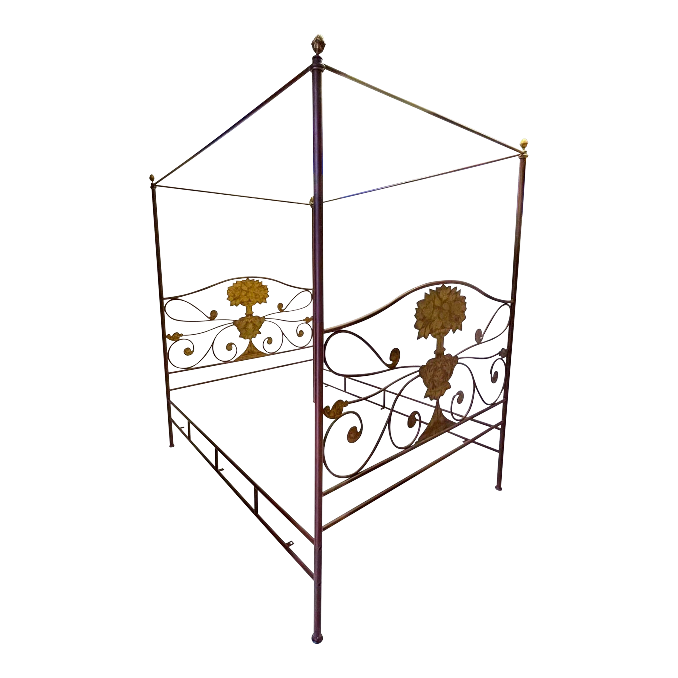 Late 20th Century Neo-Classical Style Tole Painted Metal Framed Four ...