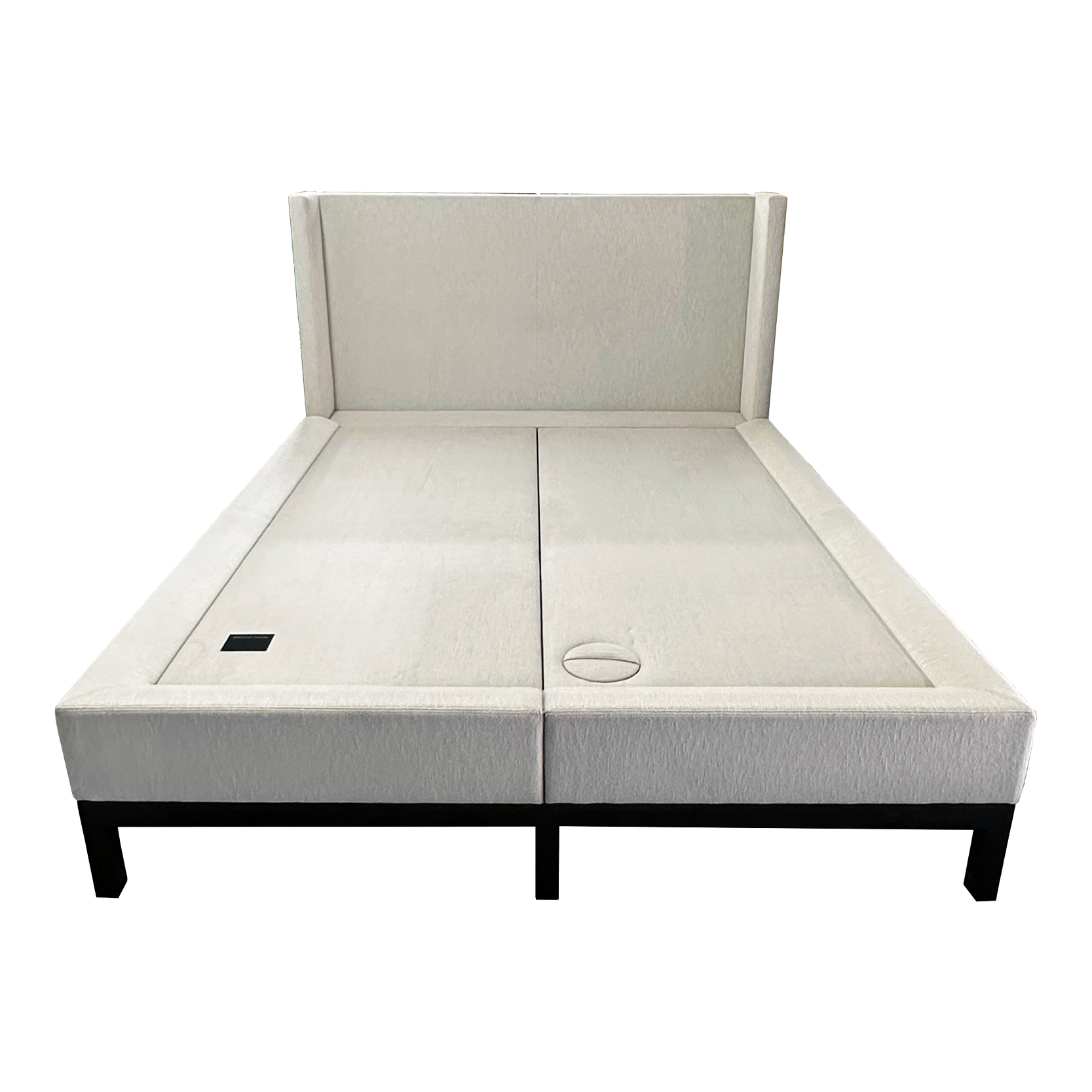 Christian Liaigre Upholstered Omen Bed With Ebonized Wood Base, Queen ...